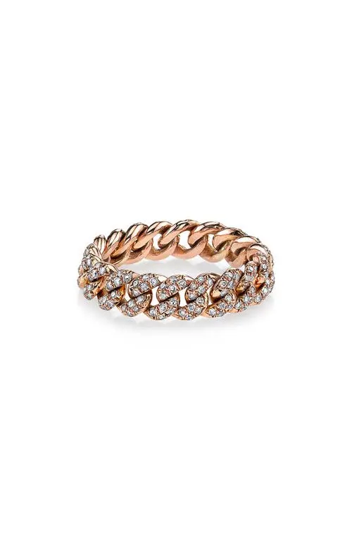 Shay Essential Link Pavé Diamond Band Ring - Rose Gold