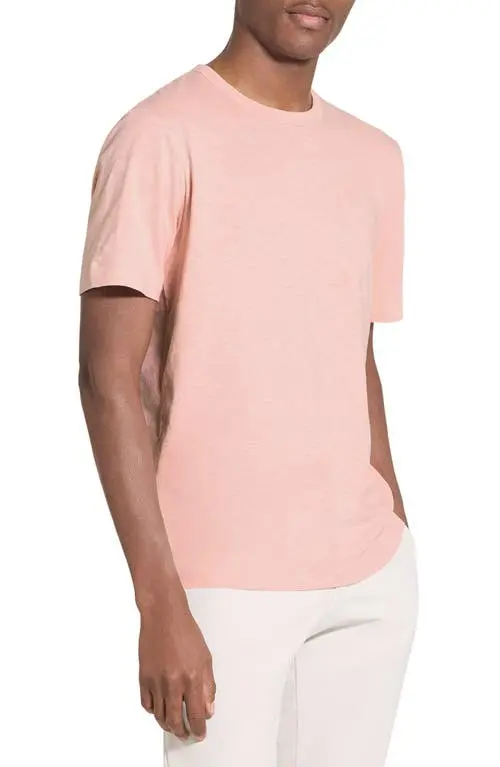 Theory Essential In Cosmos Slub Cotton Tee - Chalk Pink