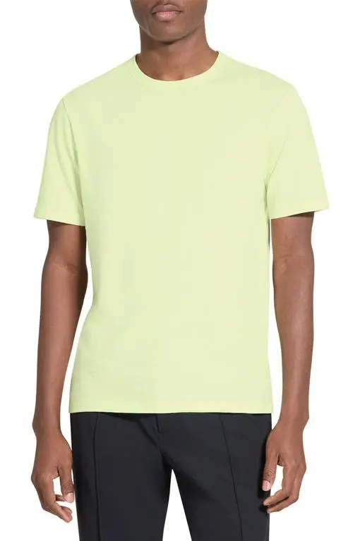 Theory Essential In Cosmos Slub Cotton Tee - Faded Lime