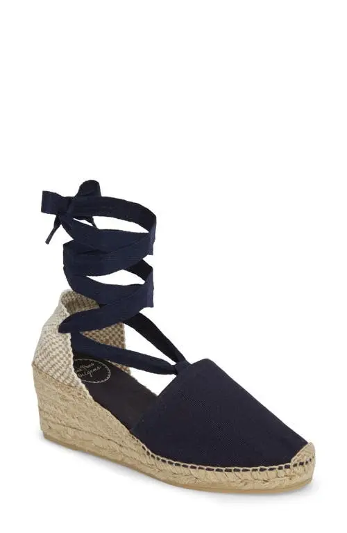 TONI PONS Valencia Espadrille Wedge - Navy Fabric