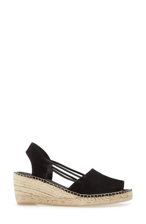 TONI PONS Terra Espadrille Wedge Sandal - Black Suede