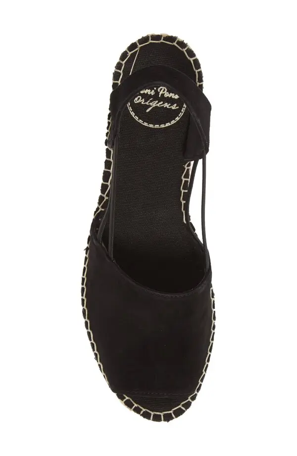 TONI PONS Terra Espadrille Wedge Sandal - Black Suede