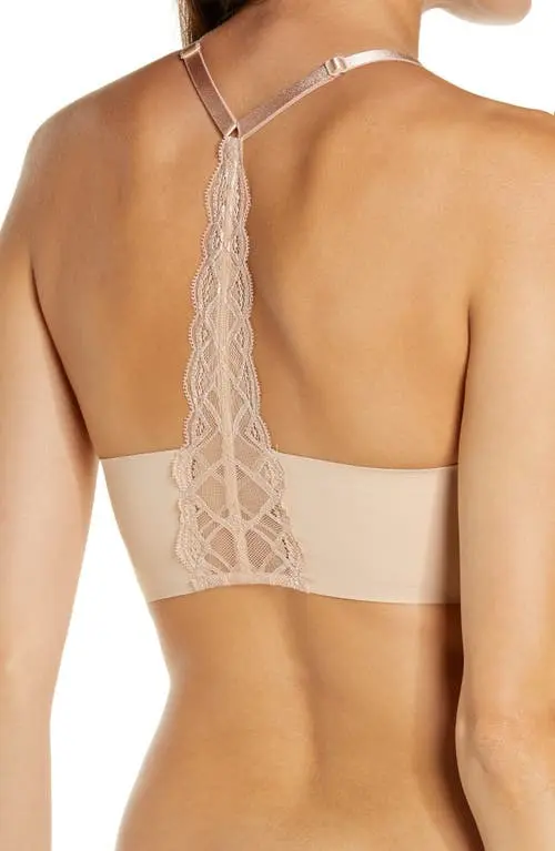 TRUE & CO Triangle Lace Racerback Bralette - Desert