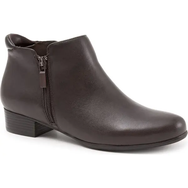 Trotters Major Bootie - Dark Brown Leather