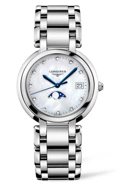 LONGINES Primaluna Diamond Bracelet Watch - Silver/mop/silver