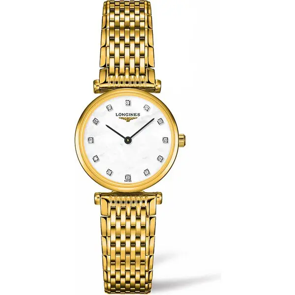 LONGINES La Grande Classique Diamond Bracelet Watch - Gold/mop/gold