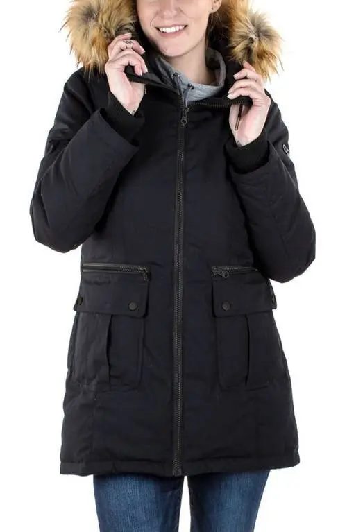MODERN ETERNITY Convertible Down 3-in-1 Maternity Parka - Black