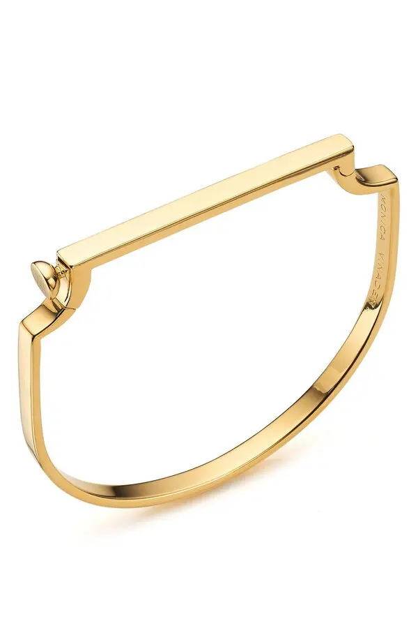Monica Vinader Engravable Signature Thin Bangle - Gold