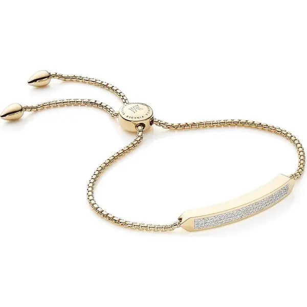 Monica Vinader Baja Skinny Pavé Diamond Bracelet - Gold