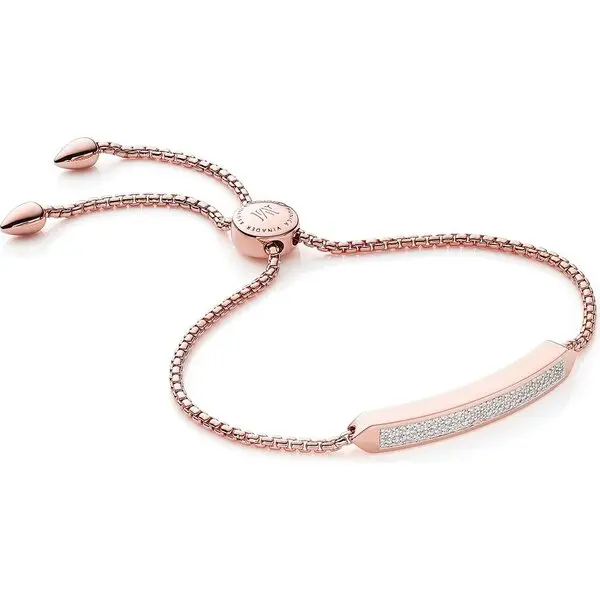 Monica Vinader Baja Skinny Pavé Diamond Bracelet - Rose Gold
