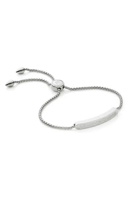 Monica Vinader Baja Skinny Pavé Diamond Bracelet - Silver