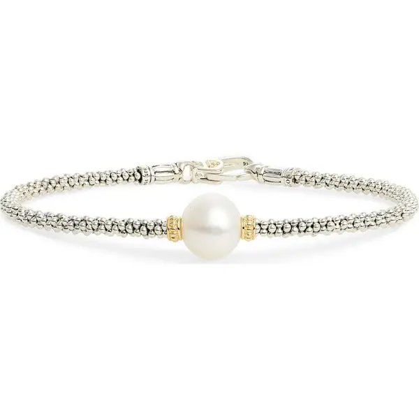 Lagos Luna Pearl Single Station Bracelet - Silver