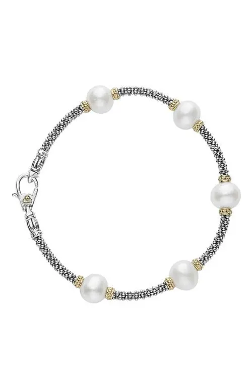 Lagos Luna Pearl Rope Bracelet - Silver