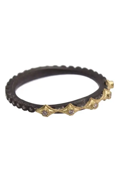 Armenta Blackened Sterling And 18k Yellow Diamond Ring - Gold