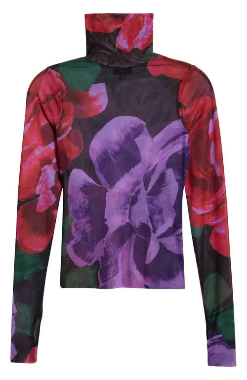 AFRM Zadie Semi Sheer Turtleneck - Oversized Bloom