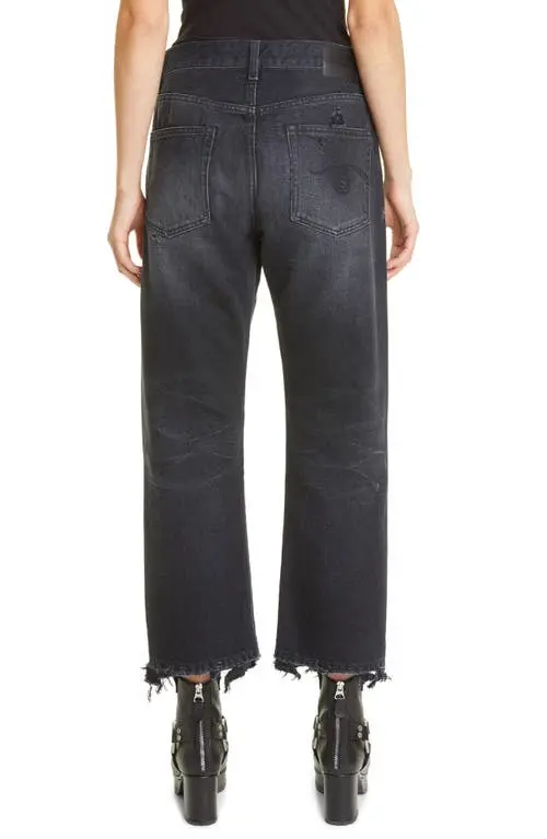 R13 Distressed Boyfriend Jeans - Jake Black
