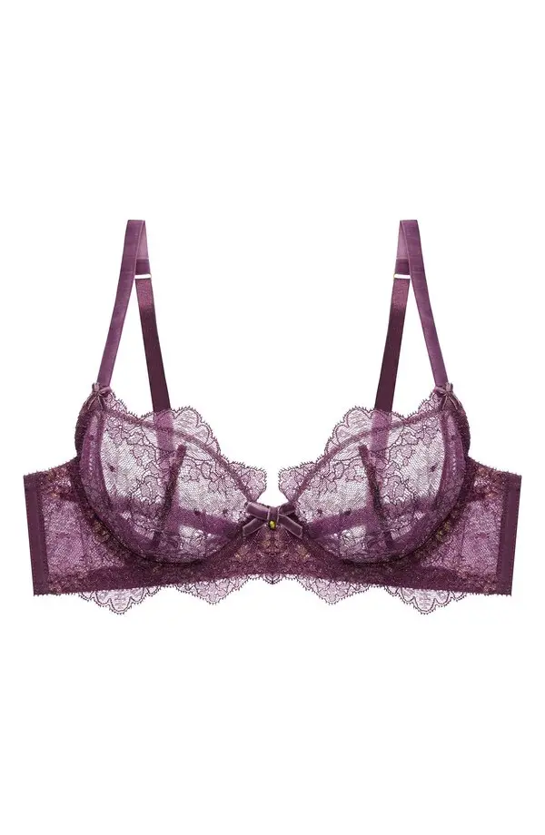 DITA VON TEESE Metallic Lace Underwire Bra