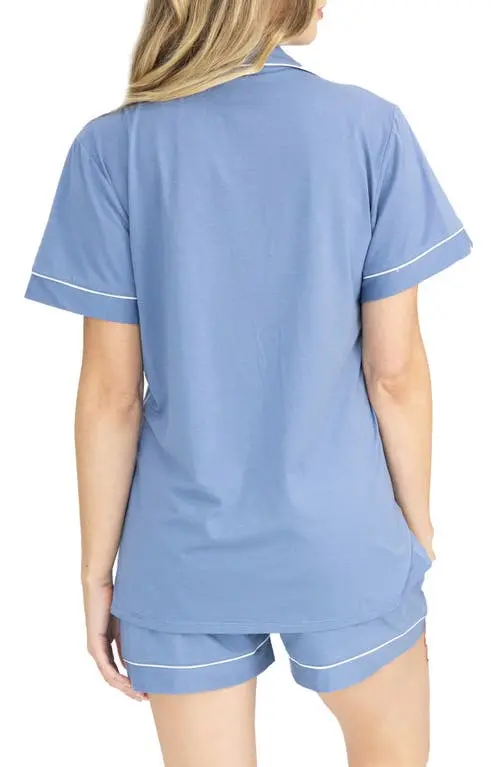 ANGEL MATERNITY Short Maternity/nursing Pajamas - Blue
