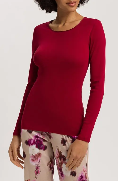 Hanro Seamless Long-sleeve Top - Red Dahlia