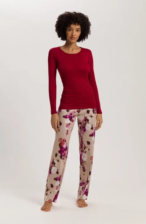 Hanro Seamless Long-sleeve Top - Red Dahlia