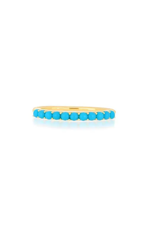 Ef Collection Turquoise Stacking Ring - Yellow Gold/turquoise