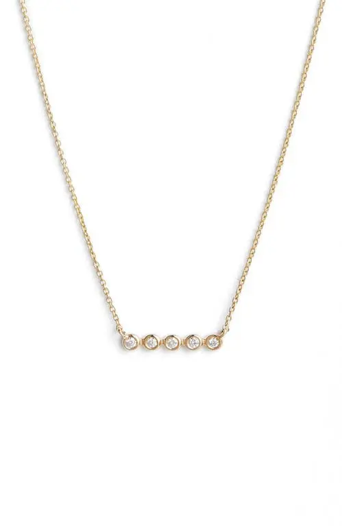 DANA REBECCA DESIGNS Lulu Jack Bezel Diamond Bar Necklace - Yellow Gold/dia