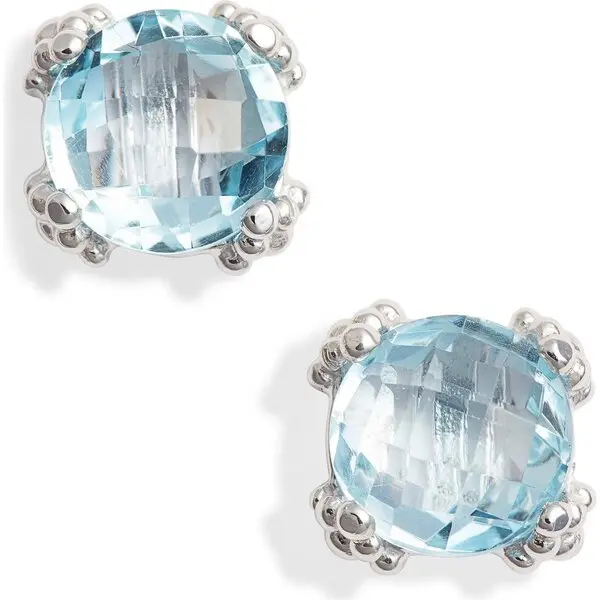 Anzie Small Cluster Topaz Stud Earrings - Blue
