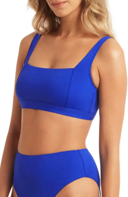 SEA LEVEL Squareneck Bralette Bikini Top - Cobalt