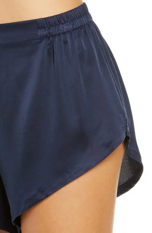 Lunya Washable Silk Tee Short Pajamas - Deep Bluednu