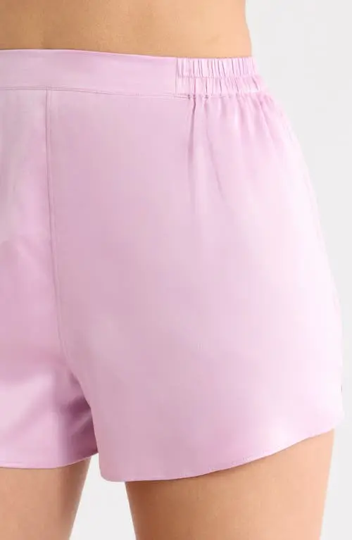 Lunya Washable Silk Tee Short Pajamas - Lilac Bloom