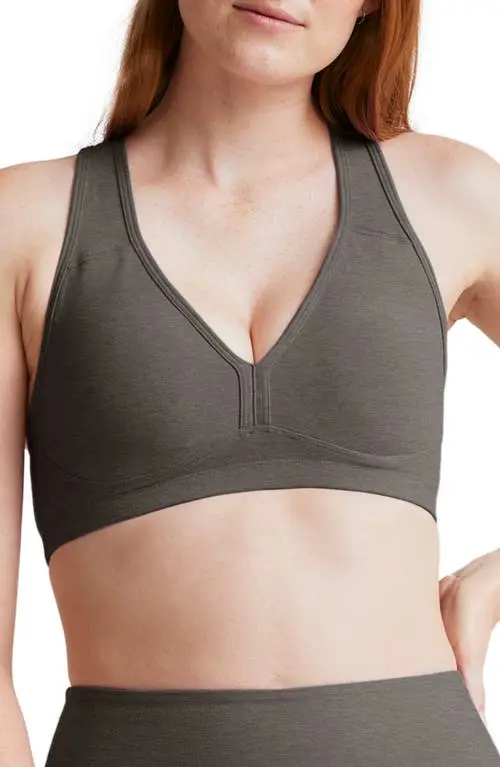 Beyond Yoga Lift Your Spirits Sports Bra - True Gray Heather