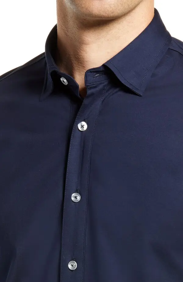 samuelsohn dress shirts Samuelsohn Contemporary Fit Jersey Knit Dress Shirt In Navy - 20% Off