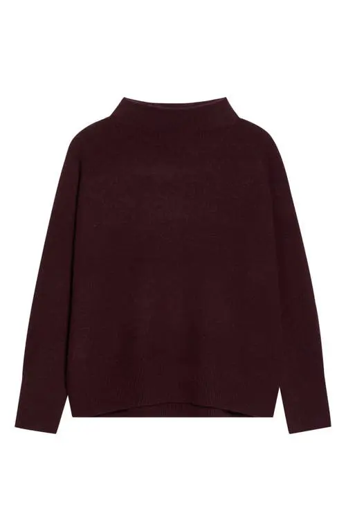 Vince Boiled Cashmere Funnel Neck Pullover - Blackberry