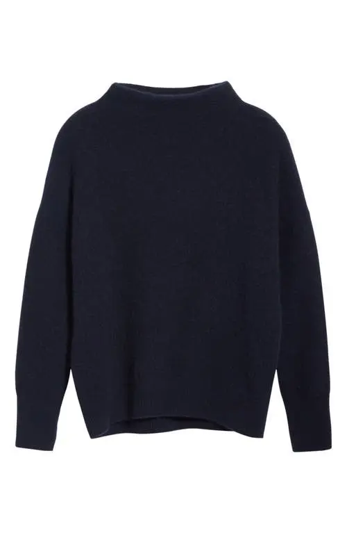 Vince Boiled Cashmere Funnel Neck Pullover - Coastal Blue