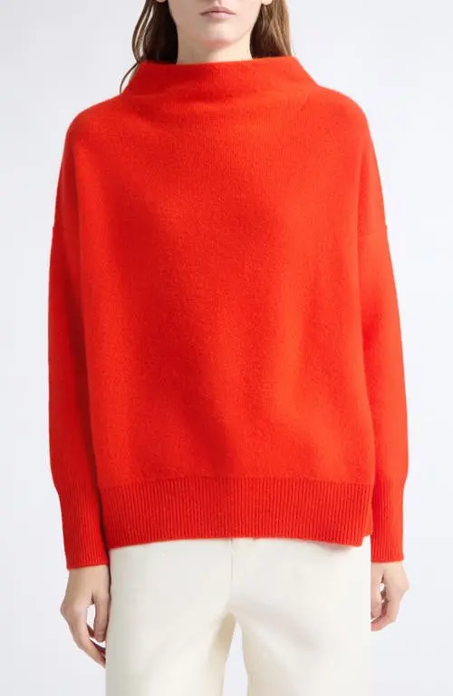 Vince Boiled Cashmere Funnel Neck Pullover - Crimson