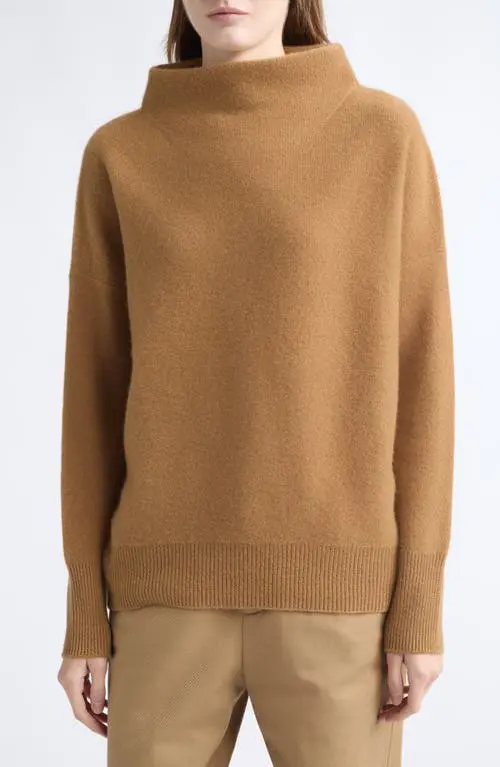 Vince Boiled Cashmere Funnel Neck Pullover - Sand Shell