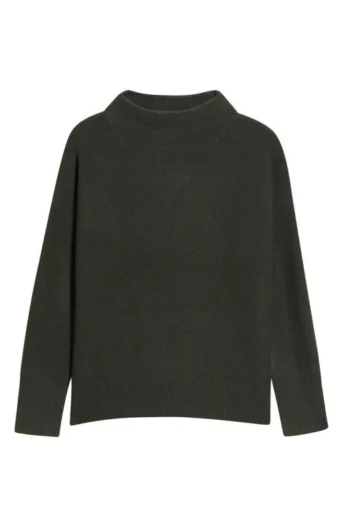 Vince Boiled Cashmere Funnel Neck Pullover - Dark Moss