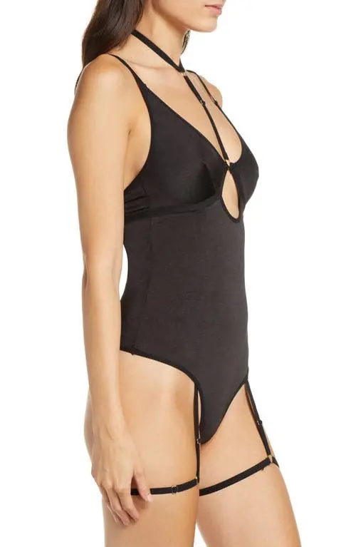 HAUTY Choker Teddy With Garter Straps