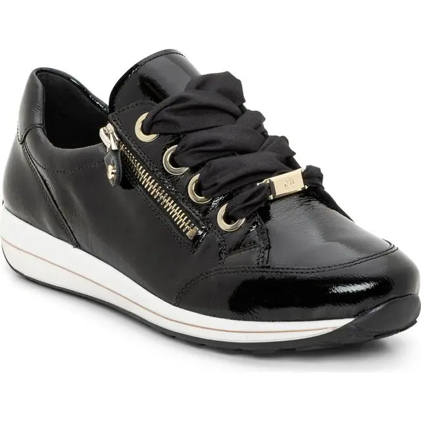 ARA Ollie Lace-up Sneaker - Black/gold