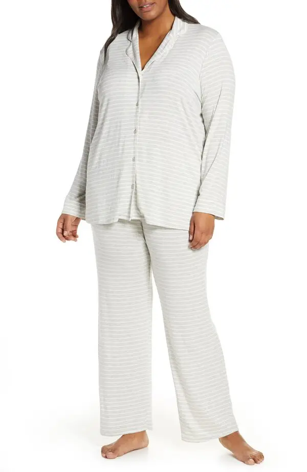 Nordstrom Moonlight Pajamas - Grey Pearl Heather Stripe