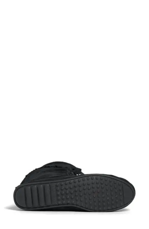Minnetonka Lace-up Boots - Black Suede