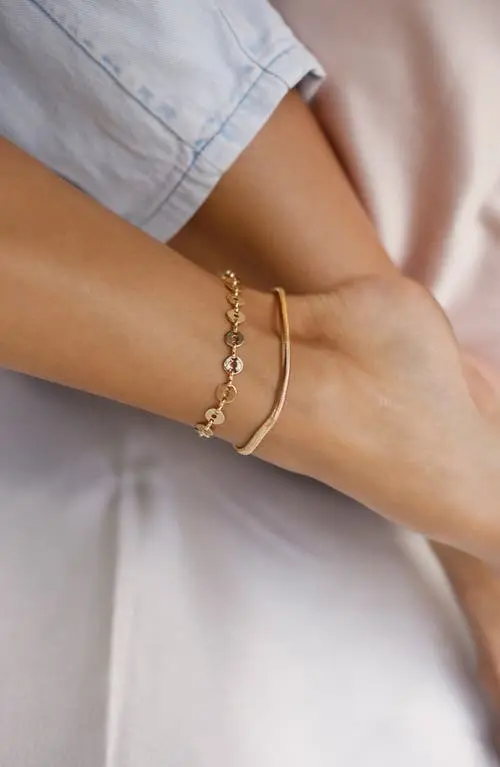 Ettika Disc & Flat Chain Anklet Set