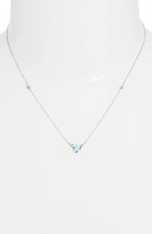 Anzie Bonheur Bubbling Brook Station Necklace - Swiss Blue Topaz