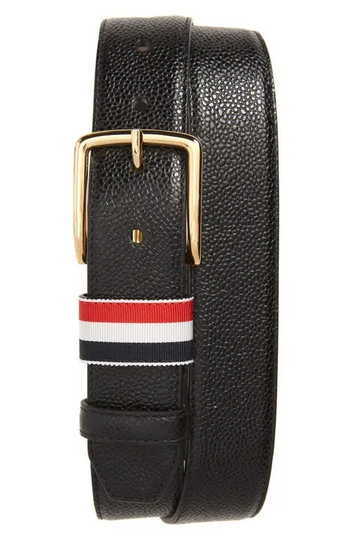 Thom Browne Rwb Loop Leather Belt - 001 - Black