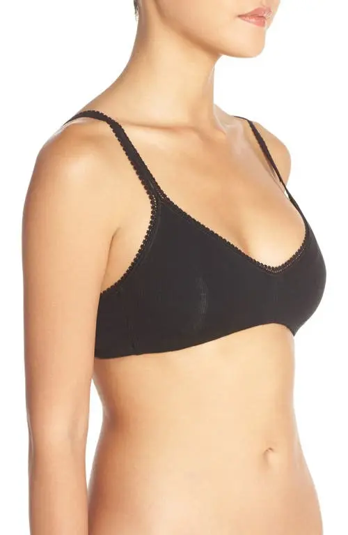 ON GOSSAMER Stretch Cotton Bralette - Black
