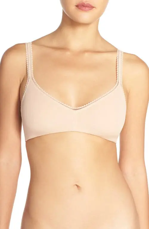 ON GOSSAMER Stretch Cotton Bralette - Champagne