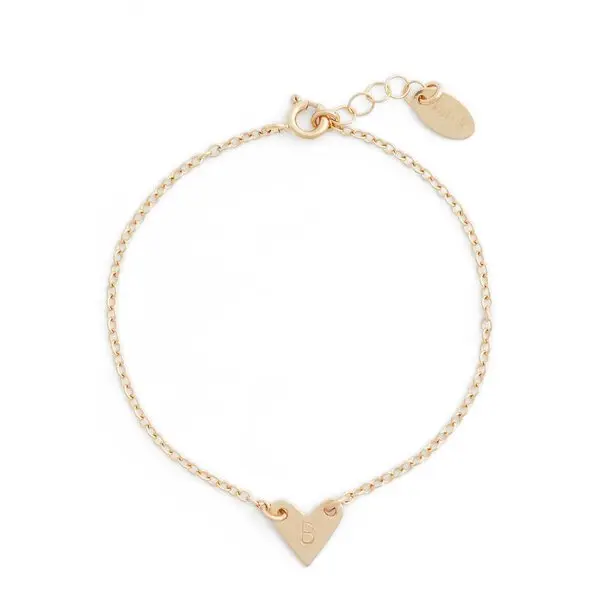 NASHELLE Initial Heart Bracelet - Gold-b