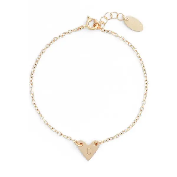 NASHELLE Initial Heart Bracelet - Gold-d