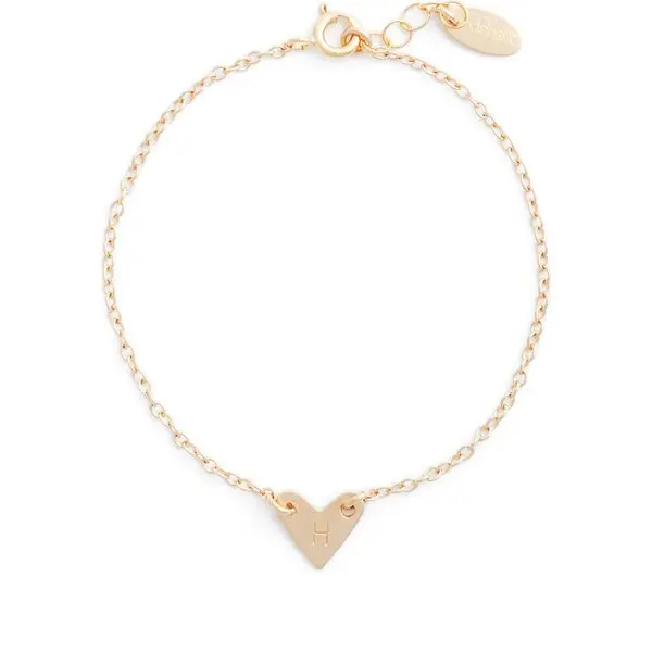 NASHELLE Initial Heart Bracelet - Gold-h