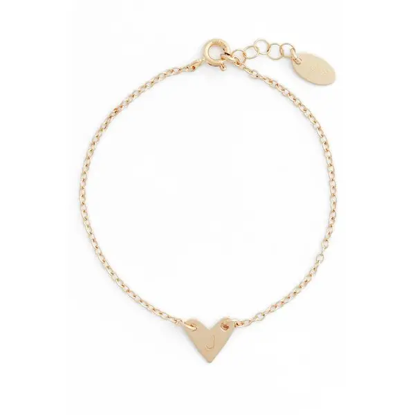 NASHELLE Initial Heart Bracelet - Gold-j